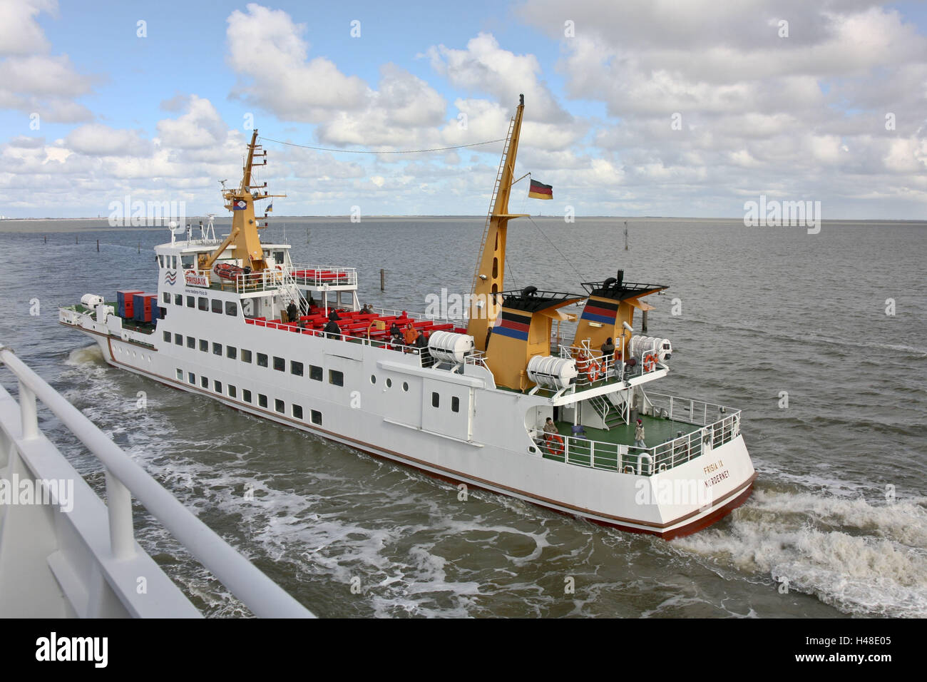 Germany, Lower Saxony, island Norderney, ship, ferry, Frisia IX, sea ...