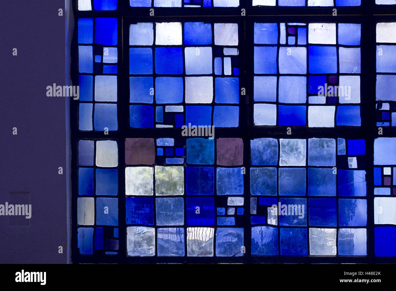Brazil, Brazil, cathedral Bosco, window mosaic, blue, detail, South ...