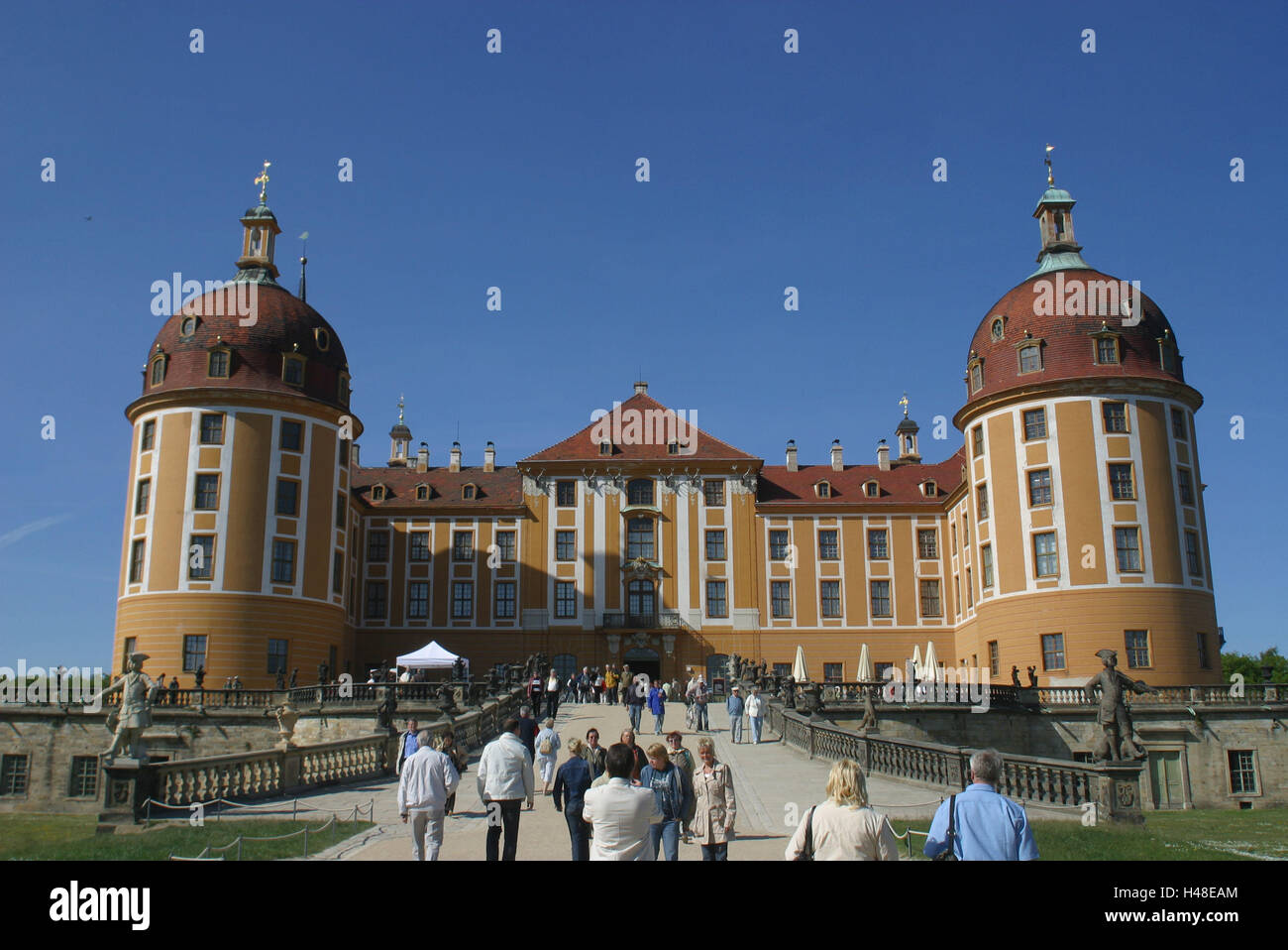 Germany, Saxony, castle Moritz, castle castle Moritz, tourist ...