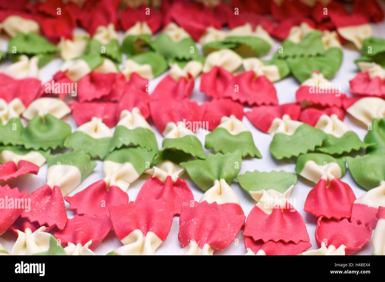 Italian paste, raw, paste, Italian, Tricolore design, Venice, Farfalle ...