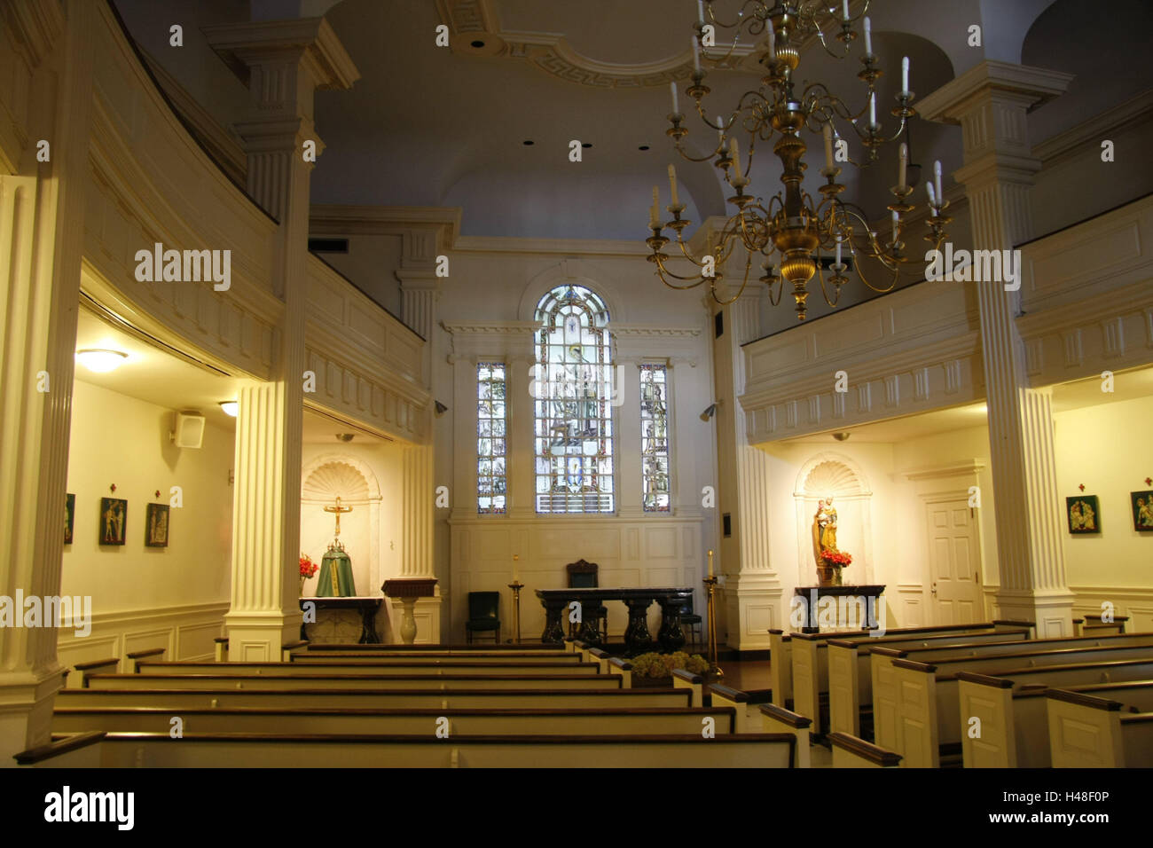The USA, New York city, Manhattan, James Watson House, church, interior ...