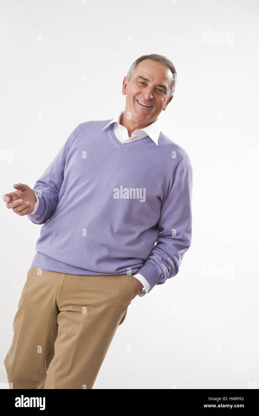 Man, vertical, gesture, happy, view camera Stock Photo - Alamy