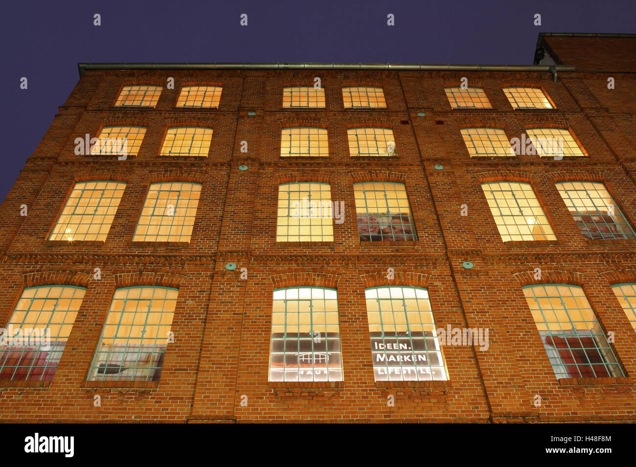 Germany, Bremen, flame house, facade, evening Stock Photo - Alamy