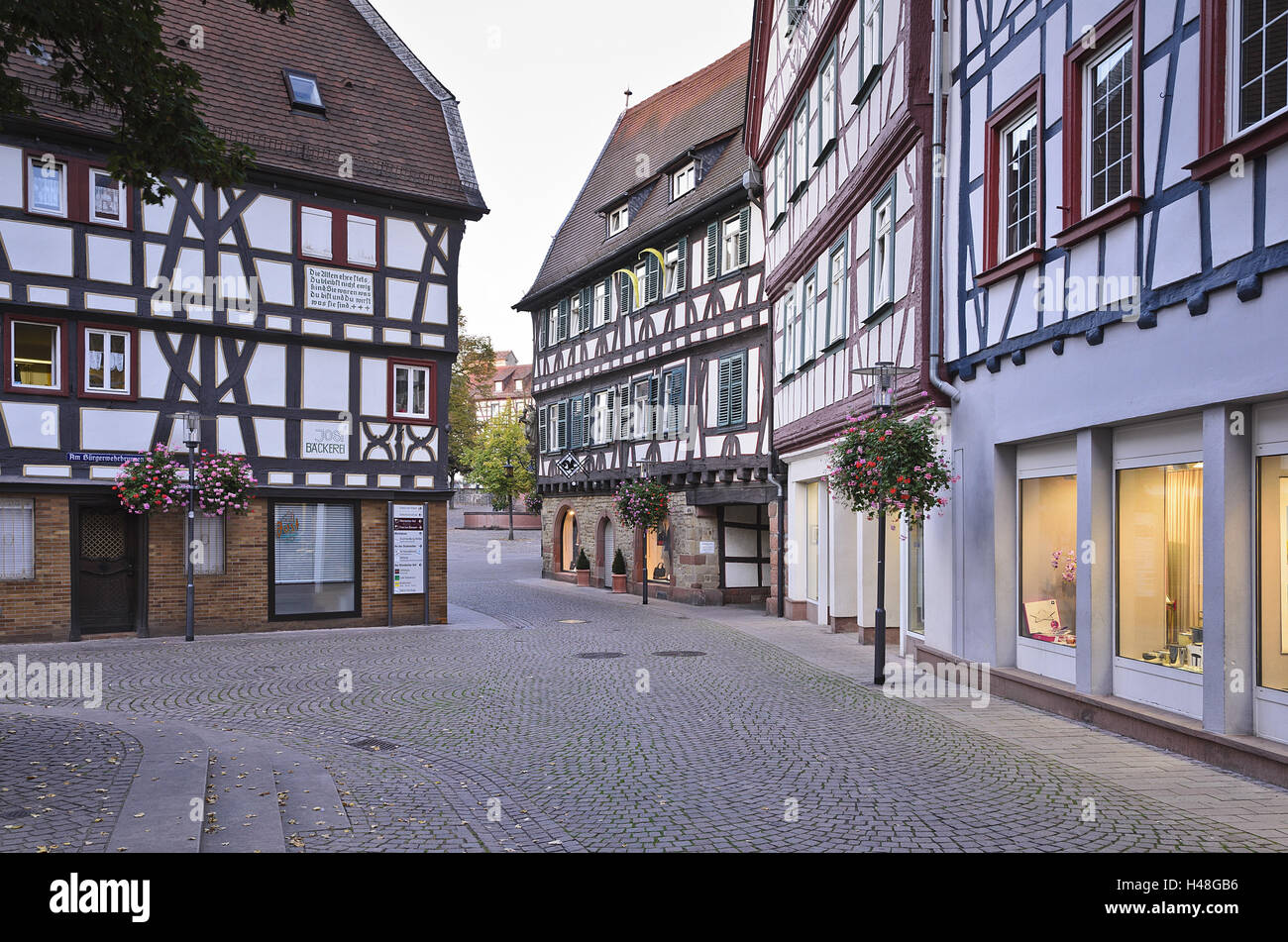 Germany, Hessen, ode wood, mountain road, Bensheim, Old Town Stock ...