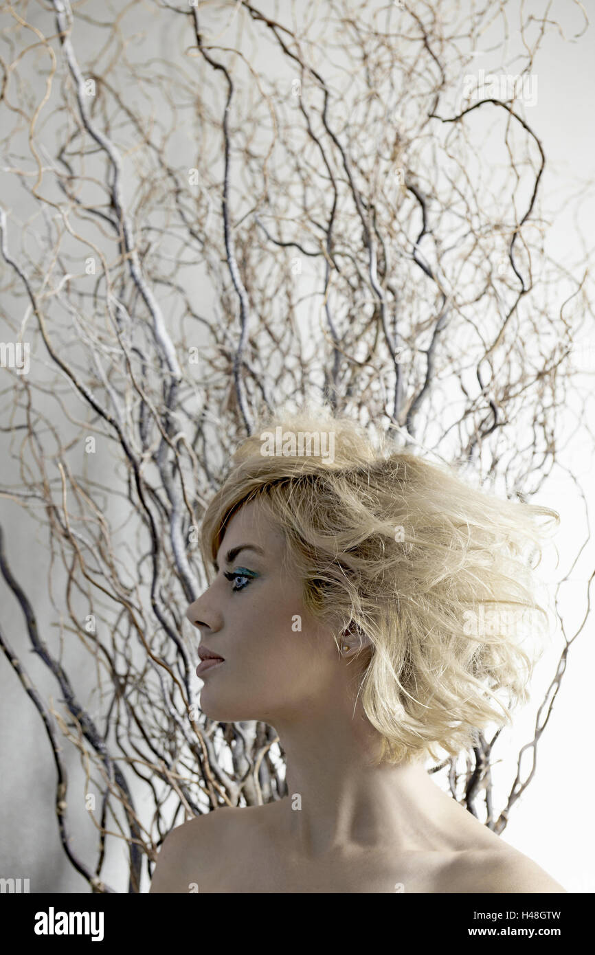 Young woman, portrait, side view Stock Photo - Alamy