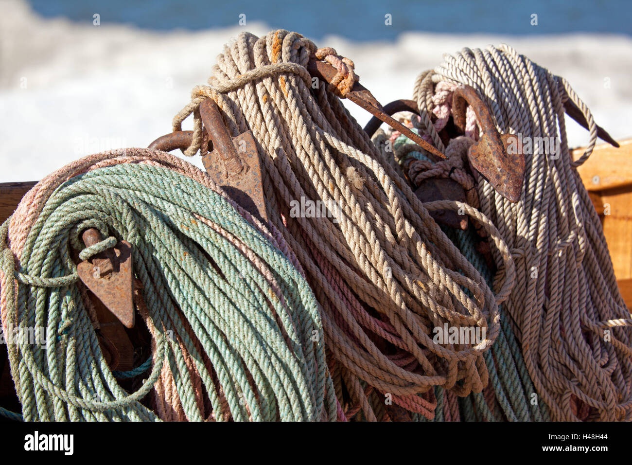 The Baltic Sea, Rügen, fishing, ropes, anchor Stock Photo - Alamy