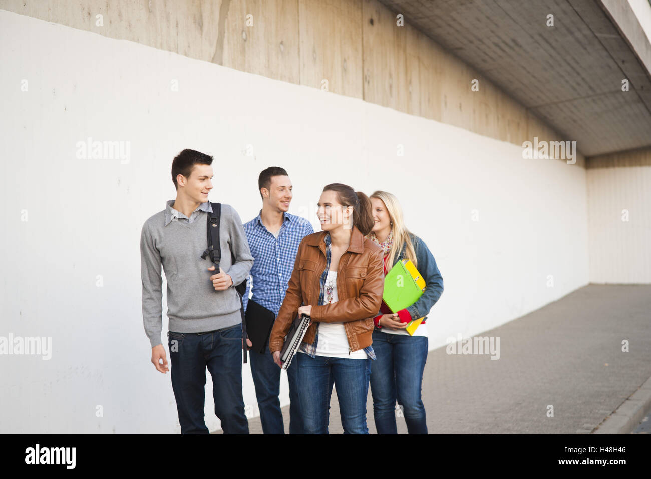 Group, men, women, conversation, adults, students, four, maintained ...