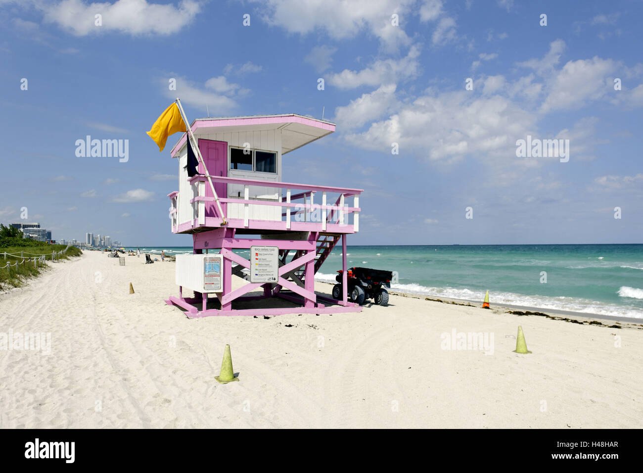 Beach lifeguard tower '83 St', Atlantic Ocean, Miami South Beach ...