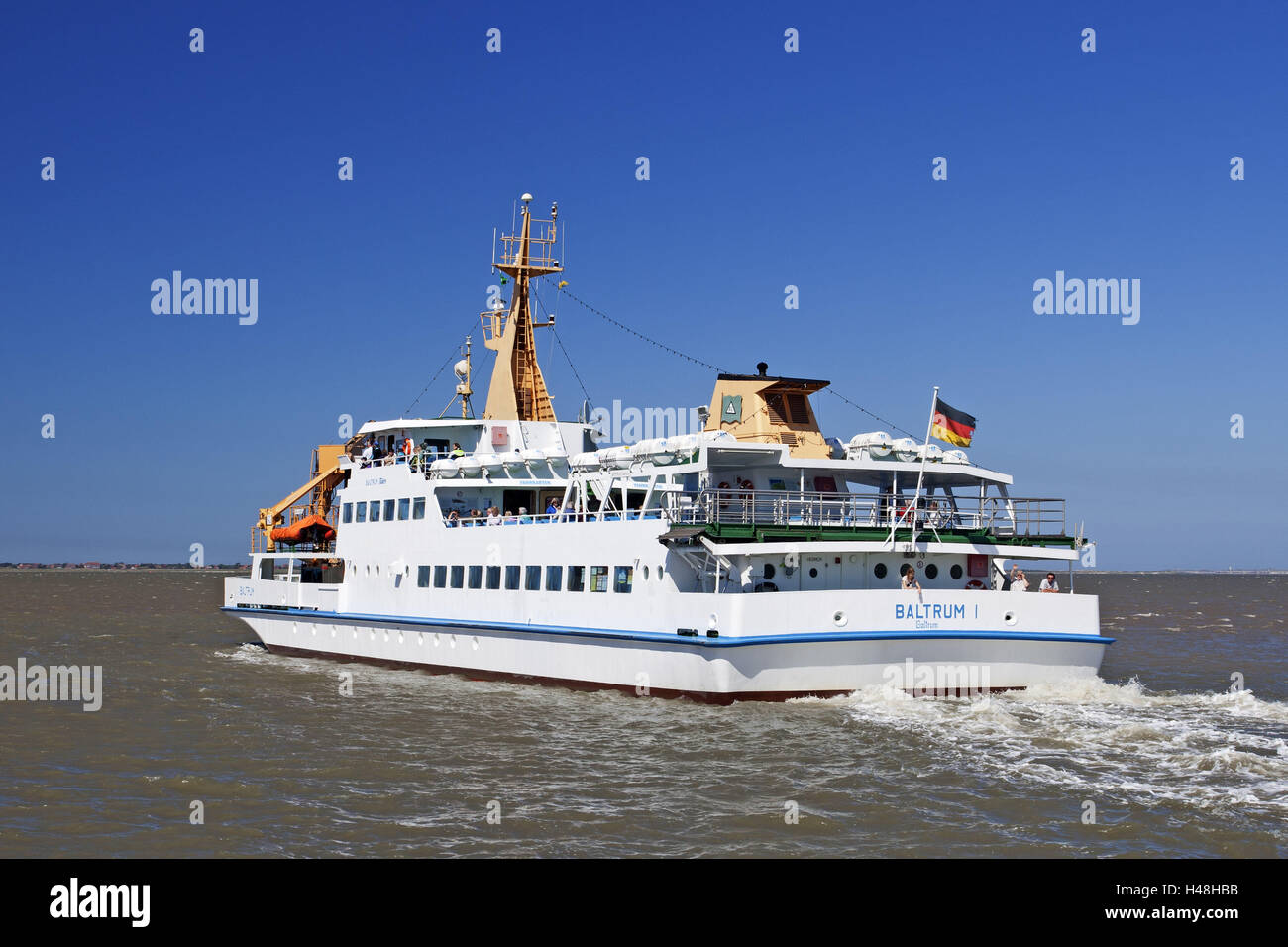 Ferryboat Baltrum l goes to the island Baltrum Stock Photo - Alamy