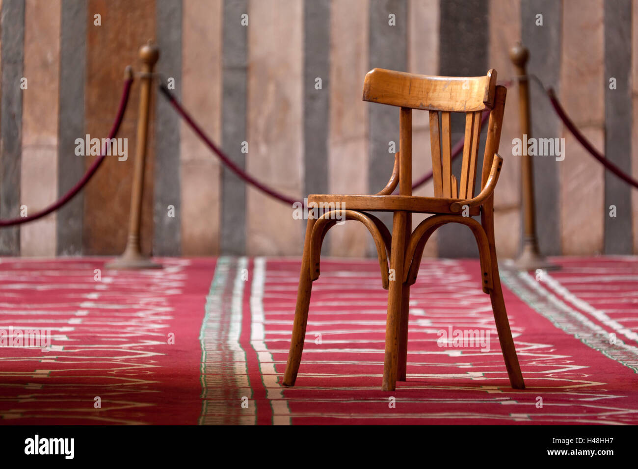 Egypt, Cairo, Mosque-Madrassa of Sultan Hassan, prayer hall, chair ...