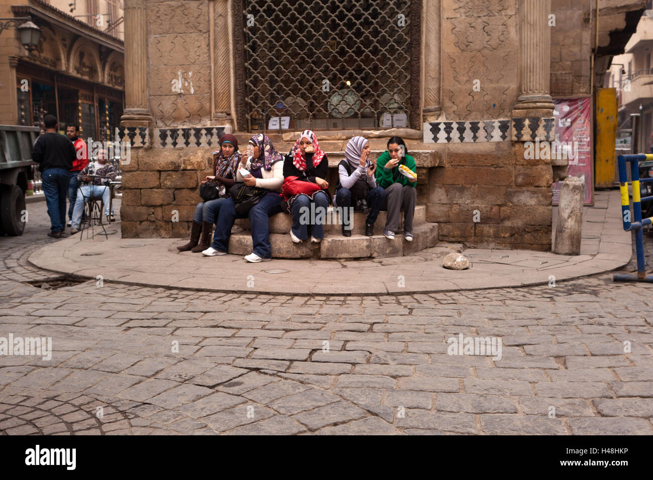 Egypt, Cairo, Islamic Old Town, street scene, Muslim girls Stock Photo ...