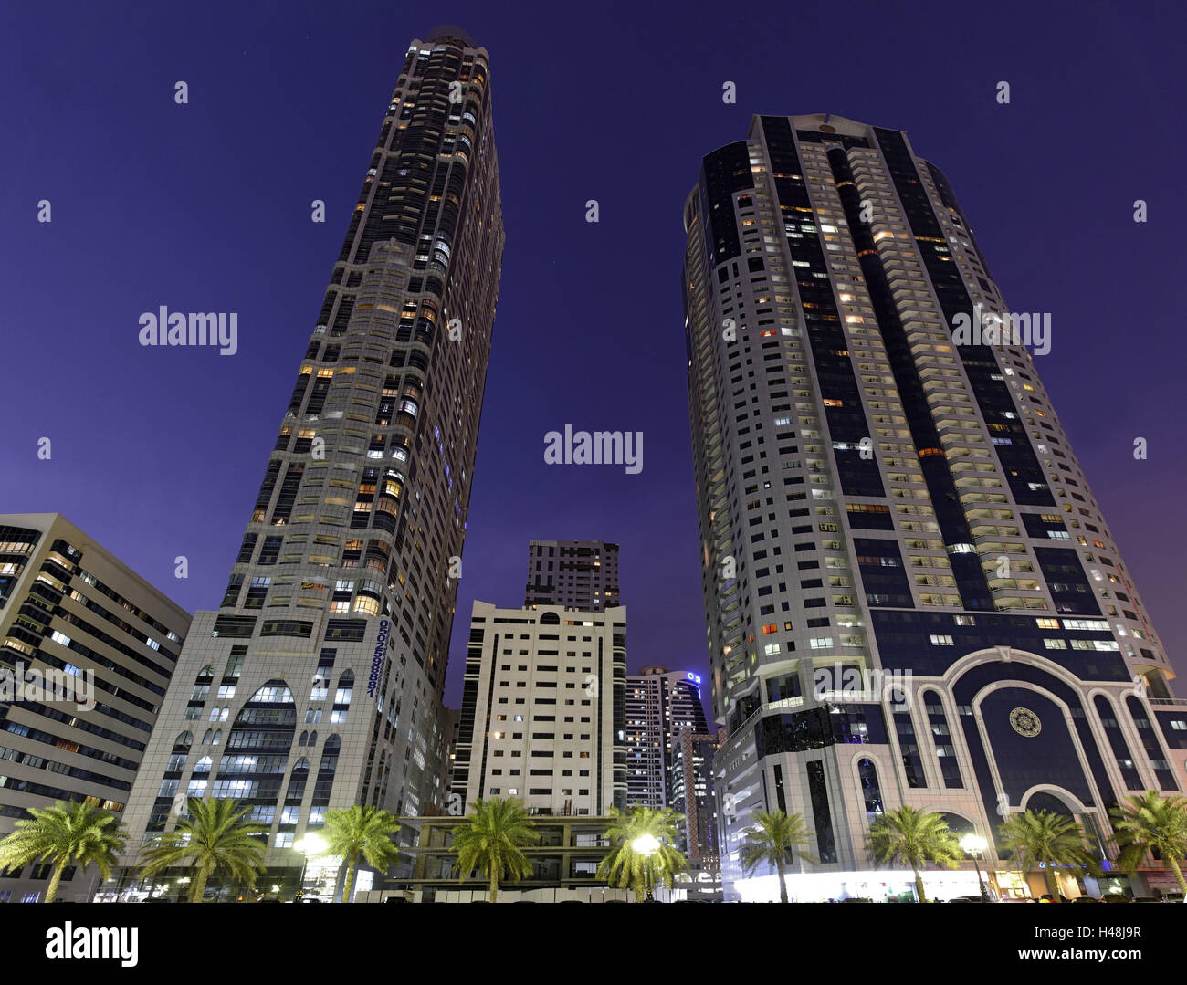 50-storied tower blocks in the fourth 'Al Qasba', emirate Sharjah ...
