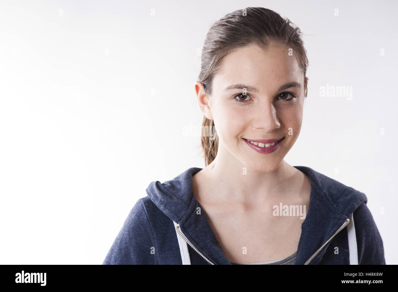 Teenage girls, looking at camera, smile, portrait Stock Photo - Alamy