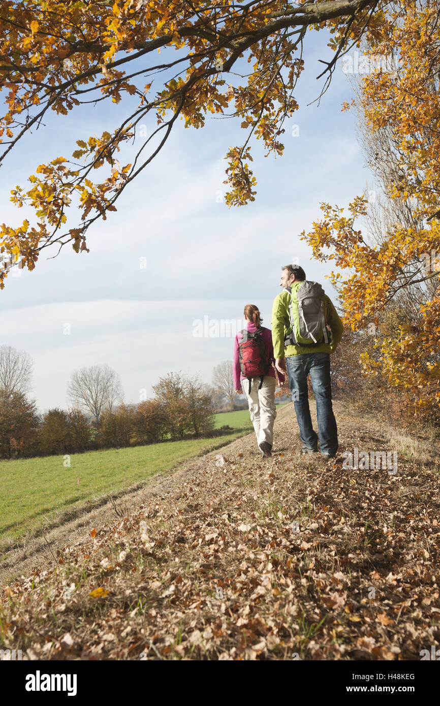 Couple, walk, autumn Stock Photo - Alamy