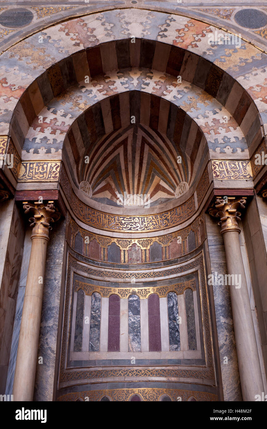 Egypt, Cairo, Mosque-Madrassa of Sultan Hassan, prayer niche 'Mihrab ...