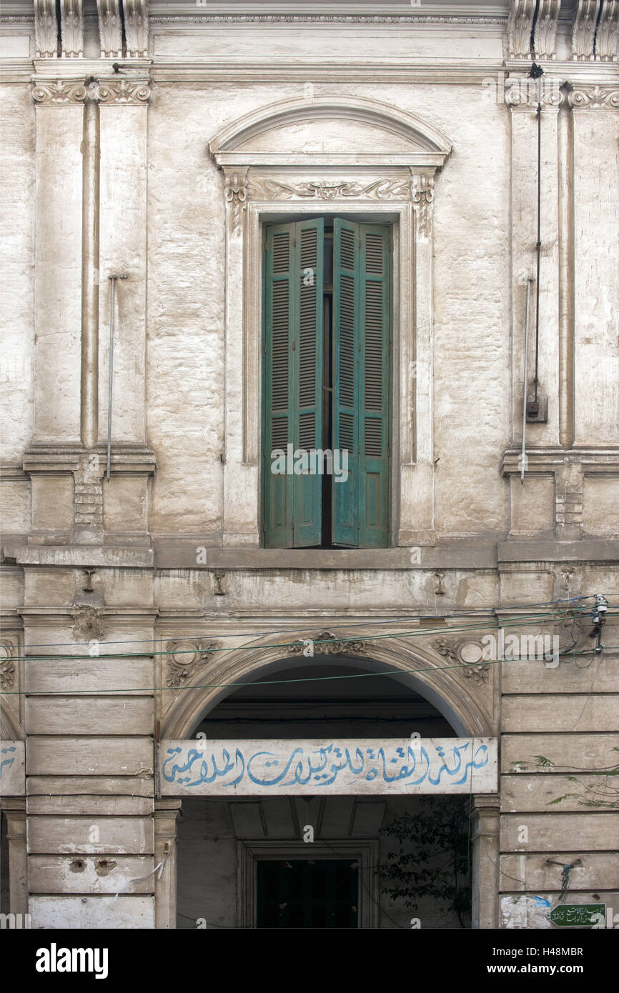 Egypt, port Said, architecture, colonial style, facade, detail Stock ...