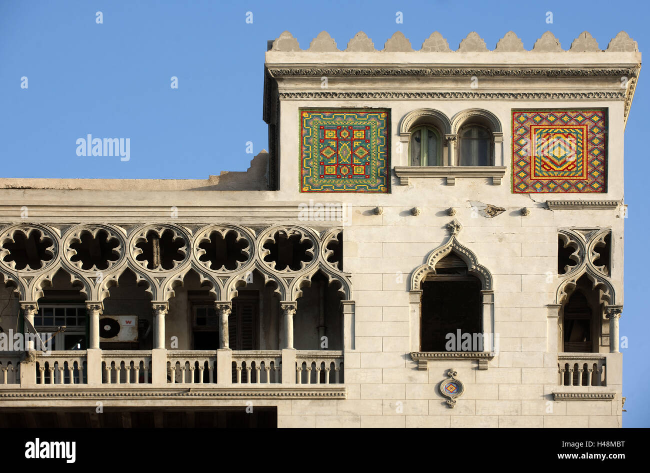 Egypt, Alexandria, house in the Corniche in the colonial style about ...