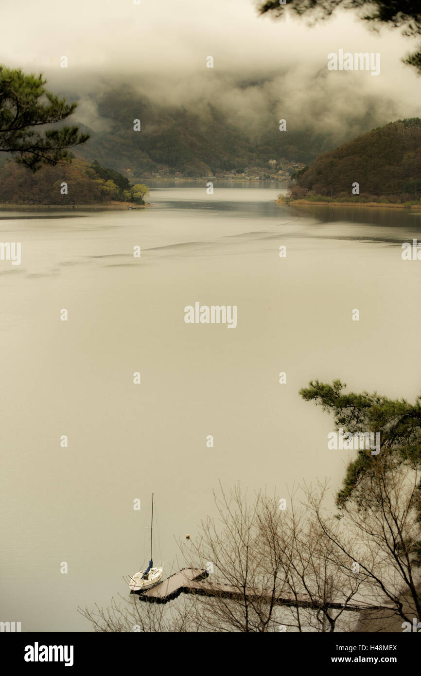 Bird eye view of kiwaguchiko lake in Japan Stock Photo - Alamy