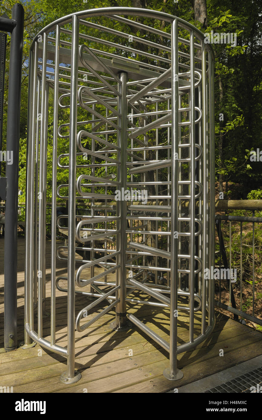 Biosphere house, treetop path, turnstile, fish brook, person's from the ...