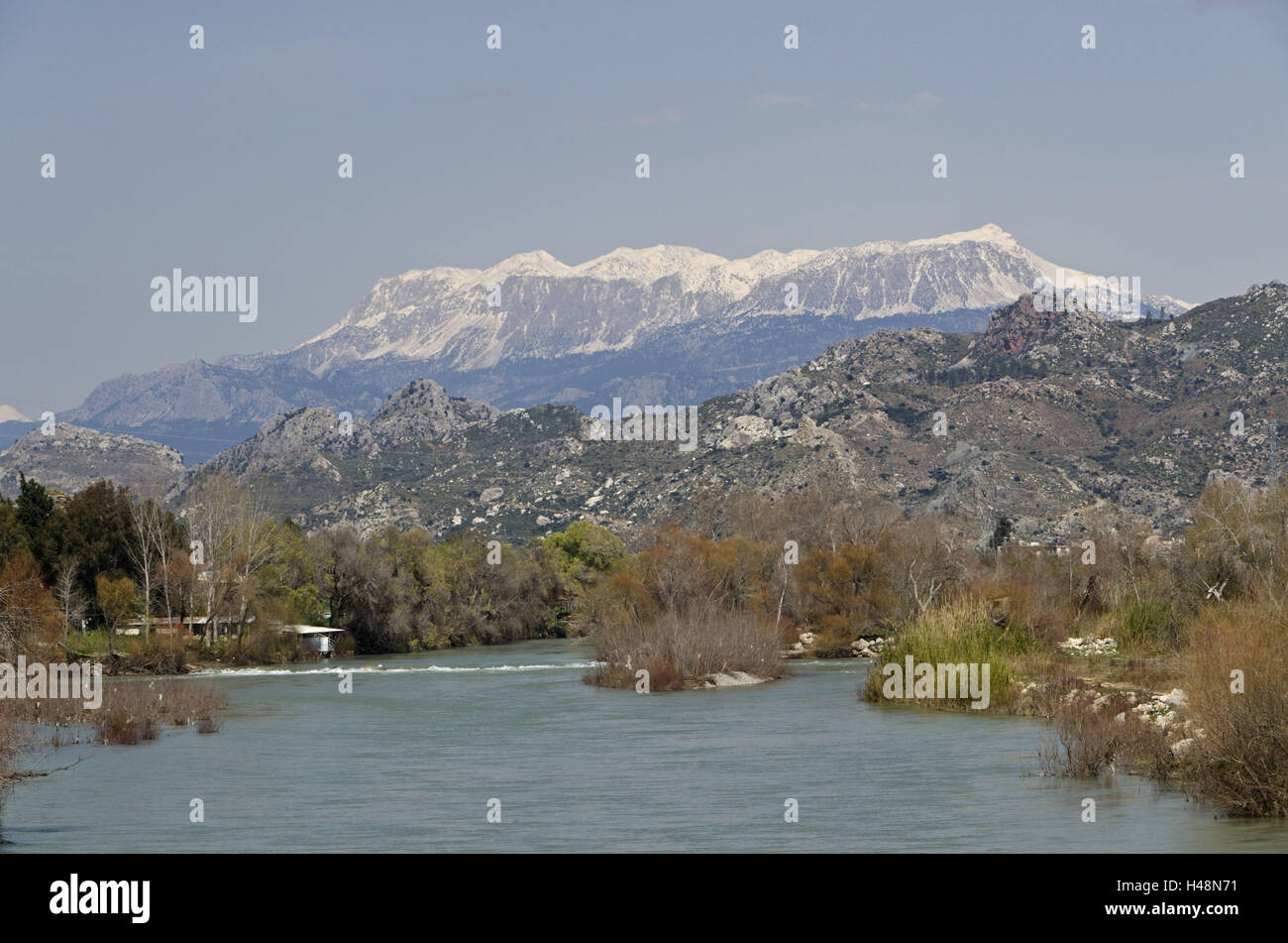 Turkey, south coast, province Antalya, Aspendos, river, Taurus ...