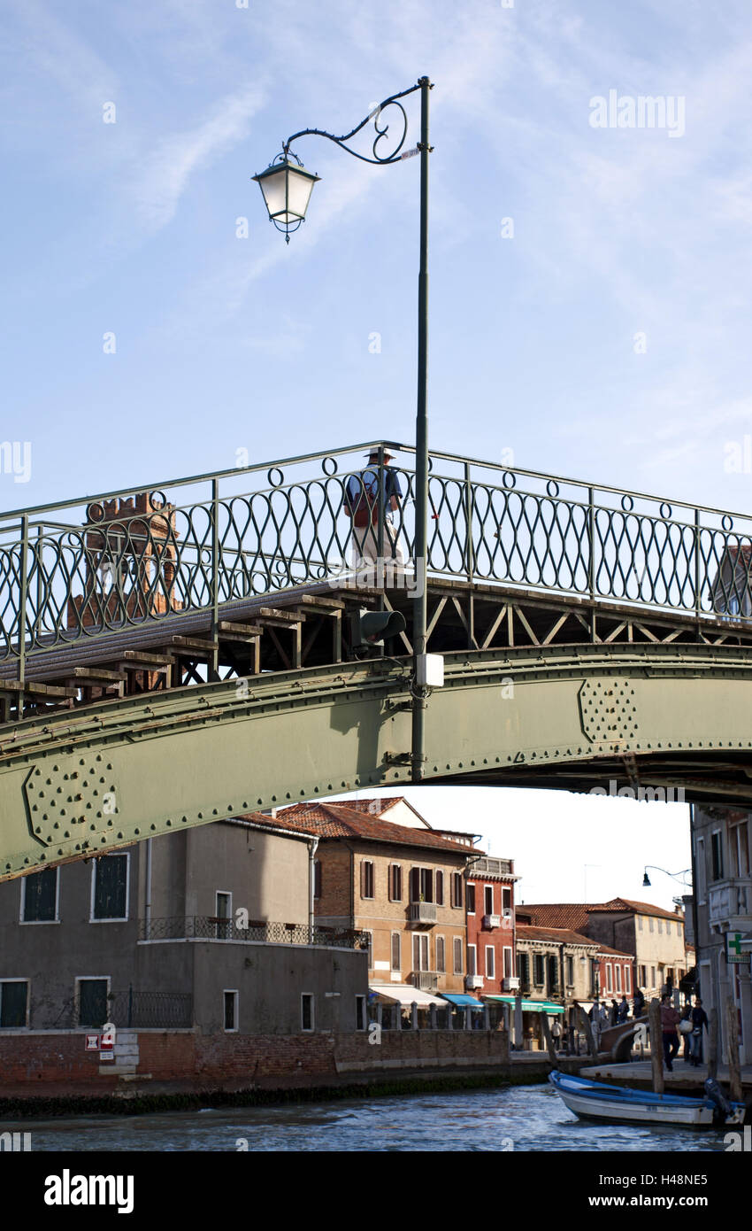 Murano, channel, boots, bridge Stock Photo - Alamy