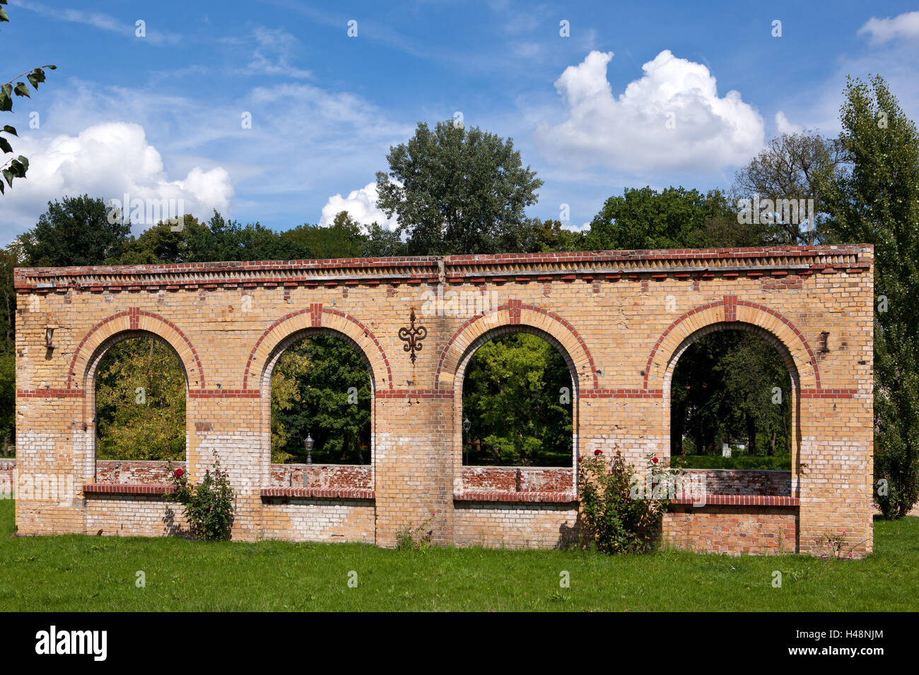 Germany, Brandenburg, Or Neisse cycle track, Guben, town park Stock ...