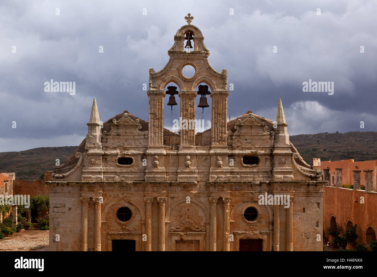 Greece, Crete, national shrine Moni Arkadi, minster Stock Photo - Alamy