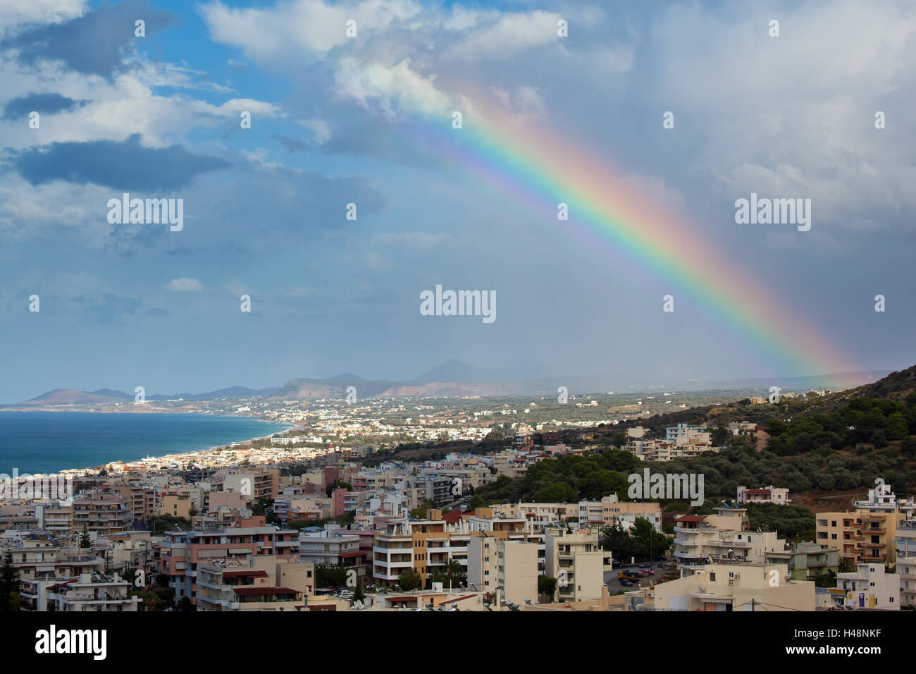 Greece, Crete, Rethimnon, rainbow Stock Photo - Alamy