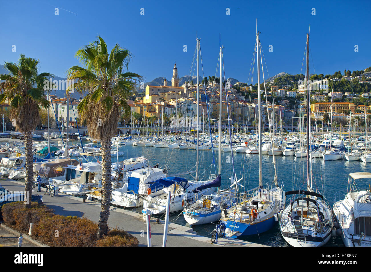 France, Cote d'Azur, Menton, harbour Stock Photo - Alamy