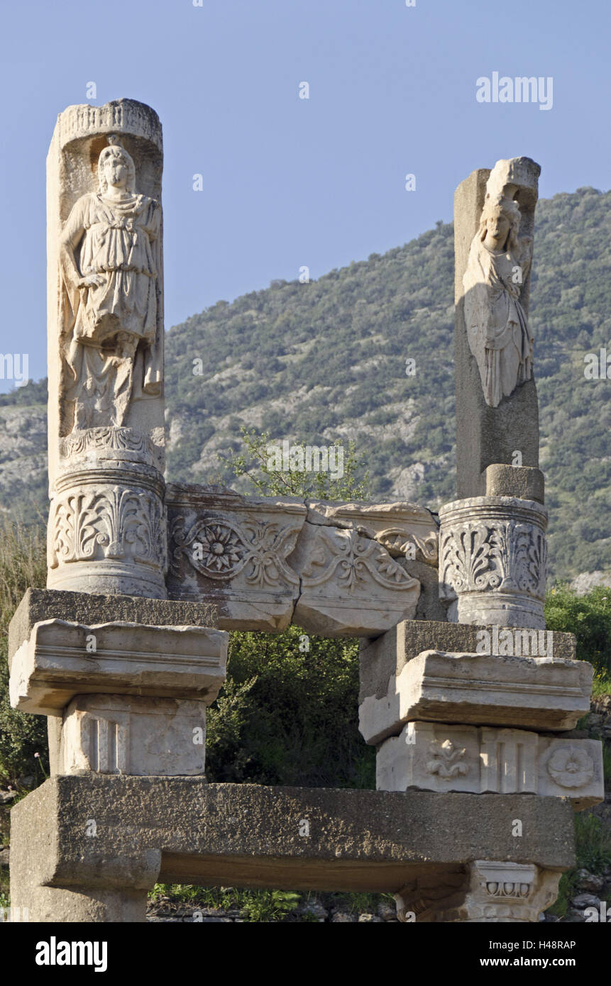 Turkey, west coast, Izmir, Ephesus, Domitiantempel, pillars Stock Photo ...