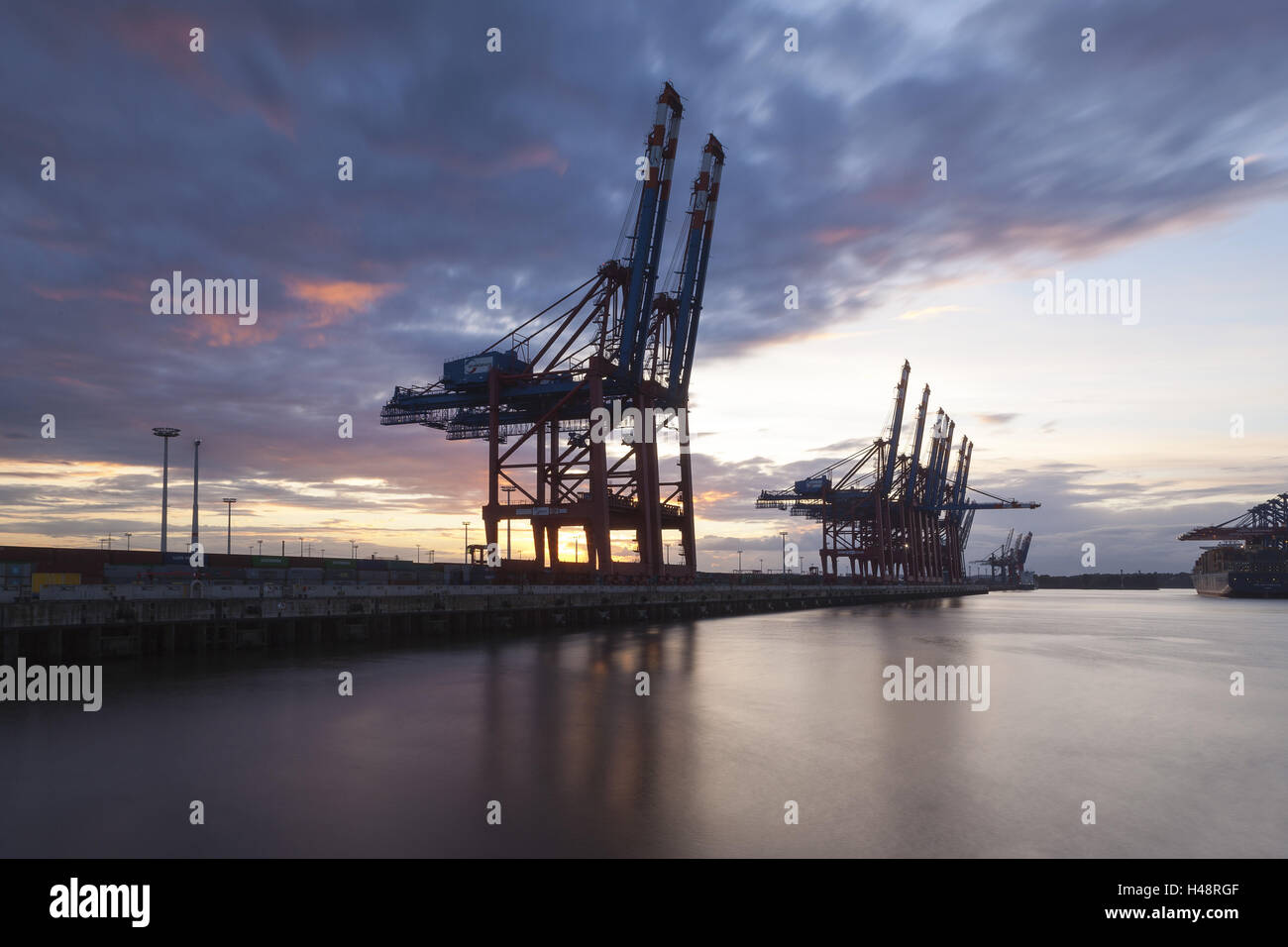 Hamburg, container terminal, harbour cranes Stock Photo - Alamy