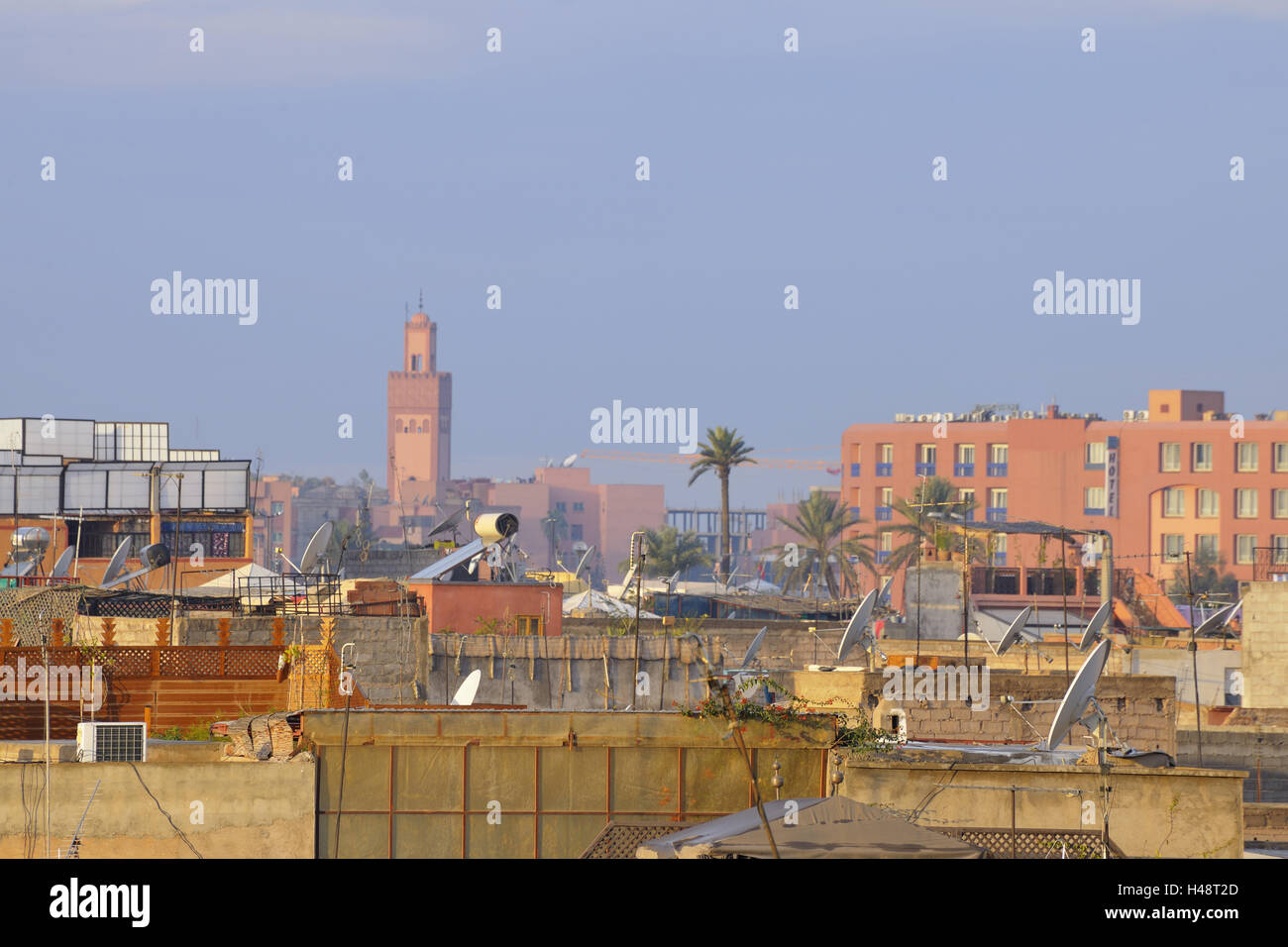 View above the roofs of Marrakech, Morocco Stock Photo - Alamy