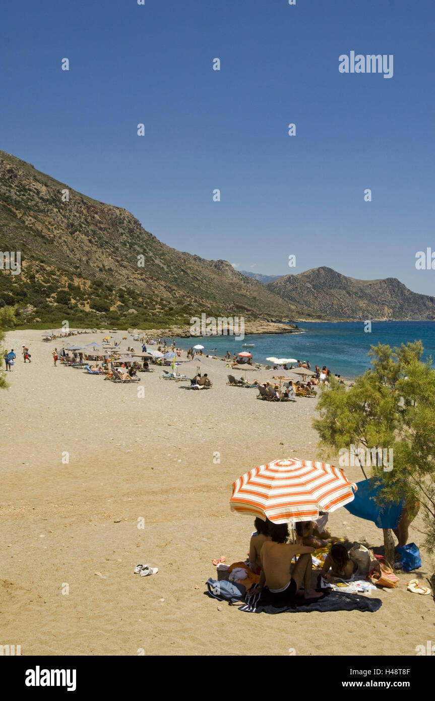 Greece, Crete, Paleochora, beach to the east Paleochora, Yaliskari ...