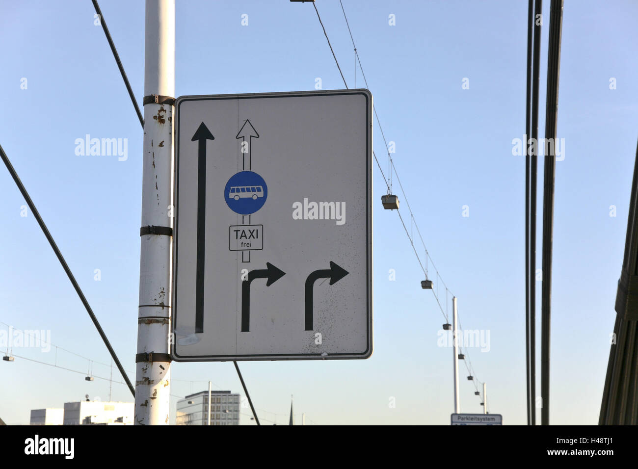 Germany, road sign, lanes Stock Photo - Alamy