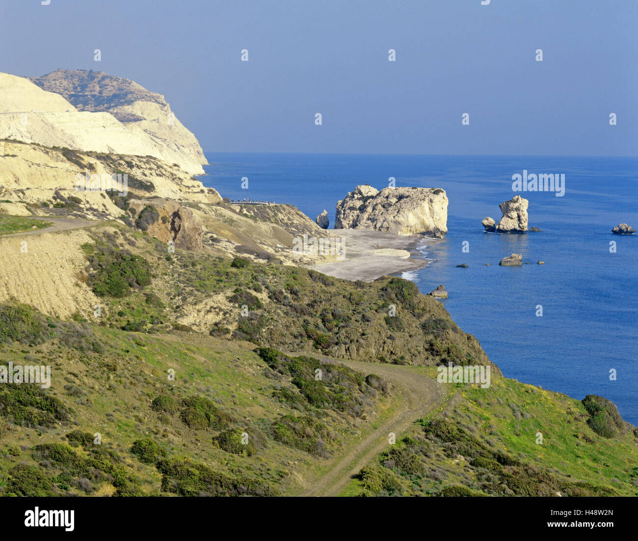 Cyprus, in Greek, Petra tou Romiou, rocks Aphrodite, sea, Europe ...
