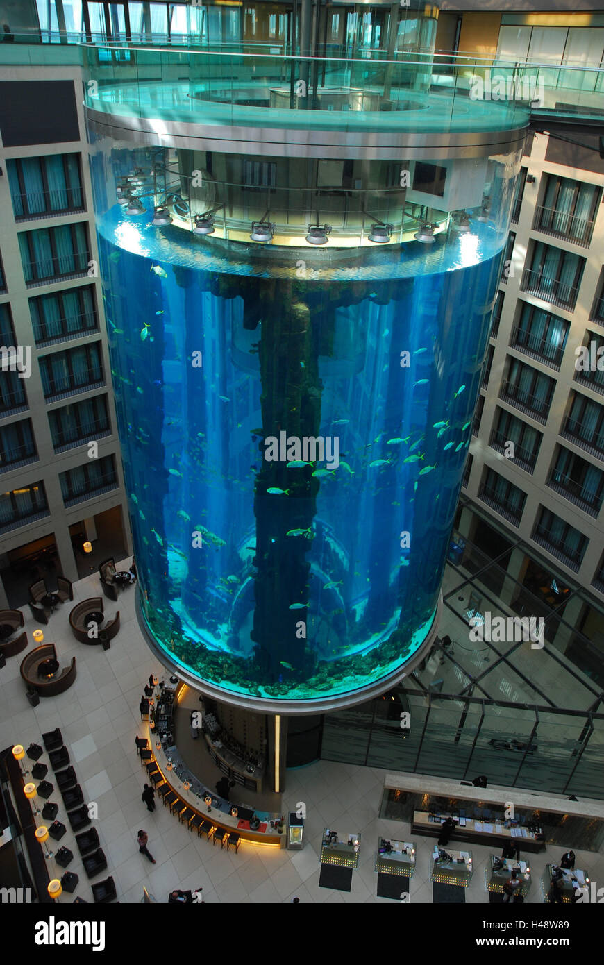 Germany, Berlin, Radisson SAS hotel, lobby, aquarium, capital, town ...