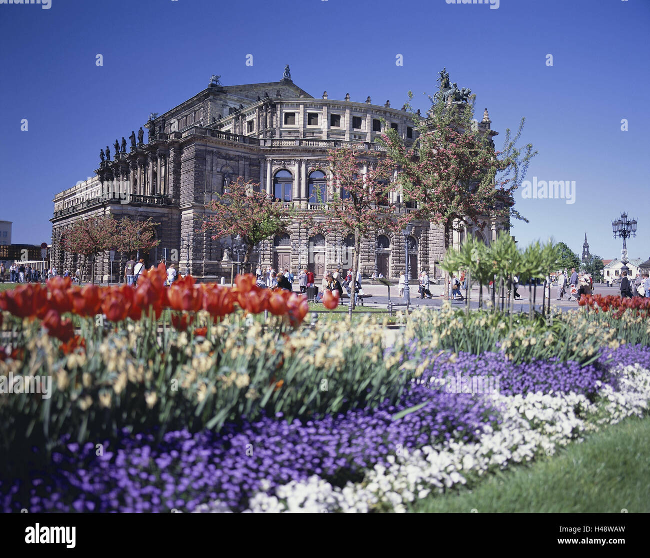 Germany, Saxony, Dresden, Semperoper, park, space, opera-house, opera ...