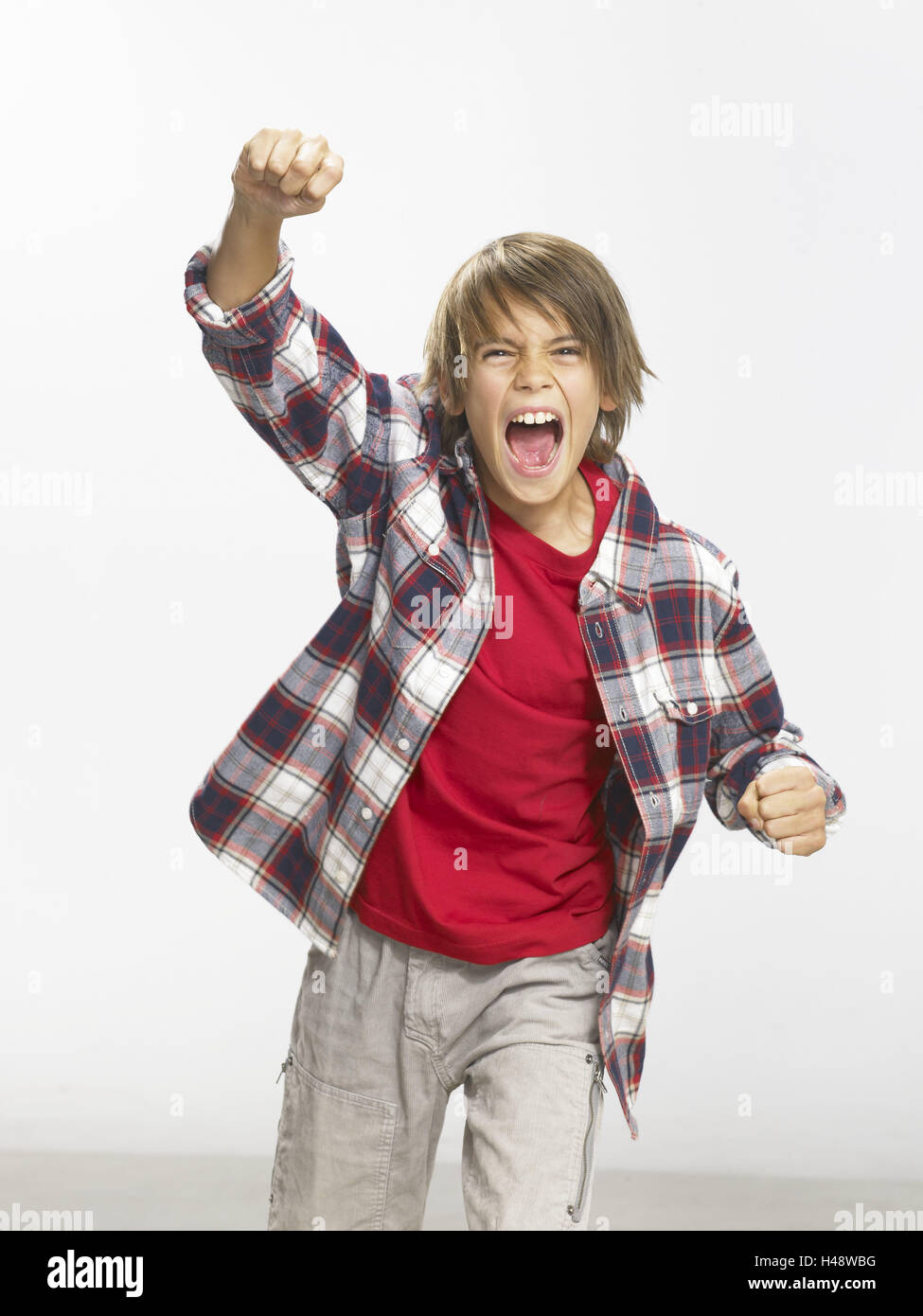 Boy, gesture, fist, shout, model released, people, child, hand figure ...