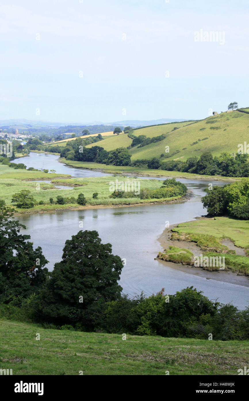 UK, Devon, Totnes, window, wet, view, residential houses, rains ...