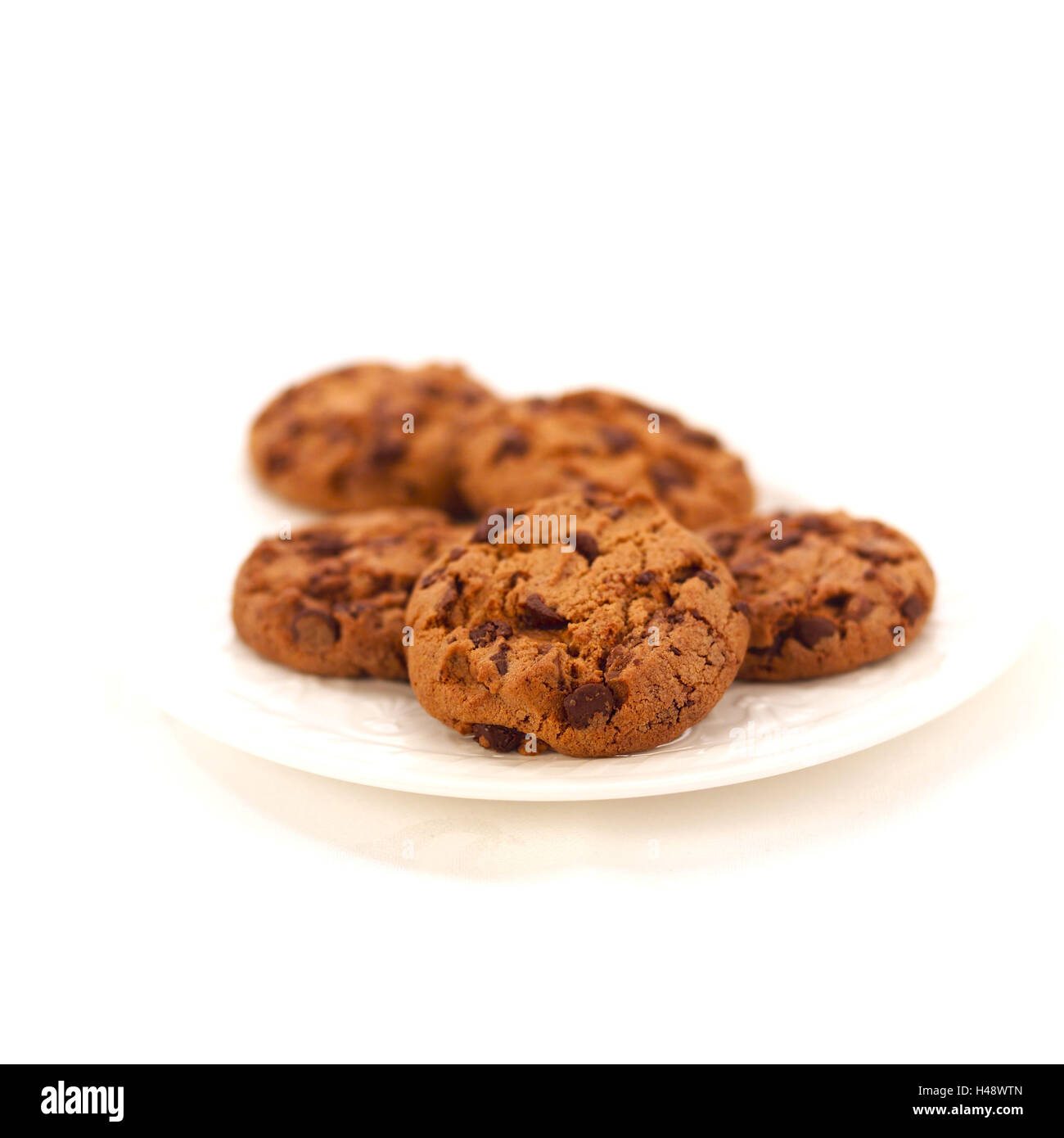 Plate, chocolate biscuits Stock Photo - Alamy