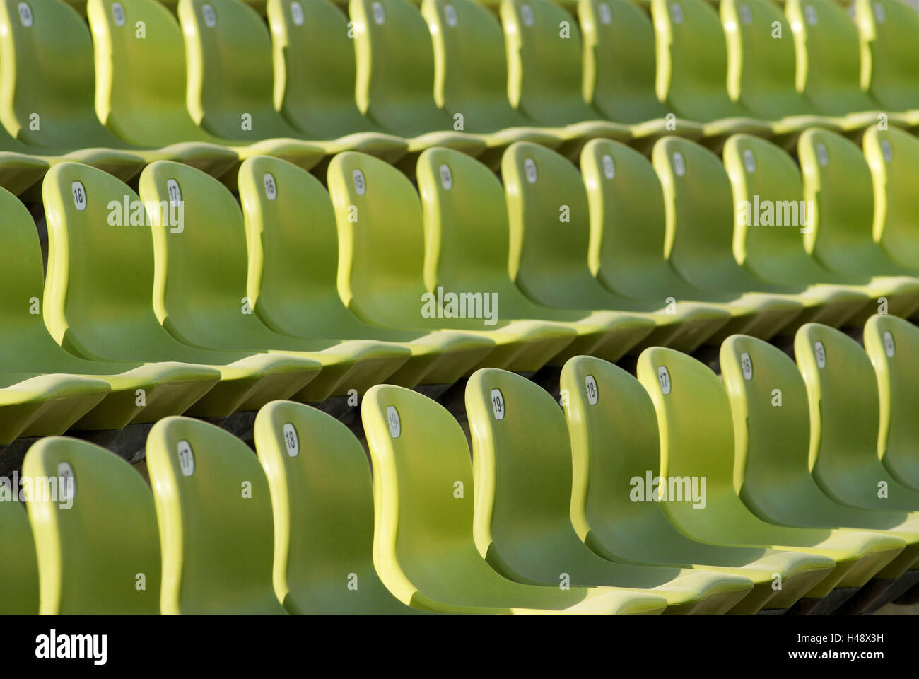 Seating, seats, series, numbering, figures, green Stock Photo - Alamy