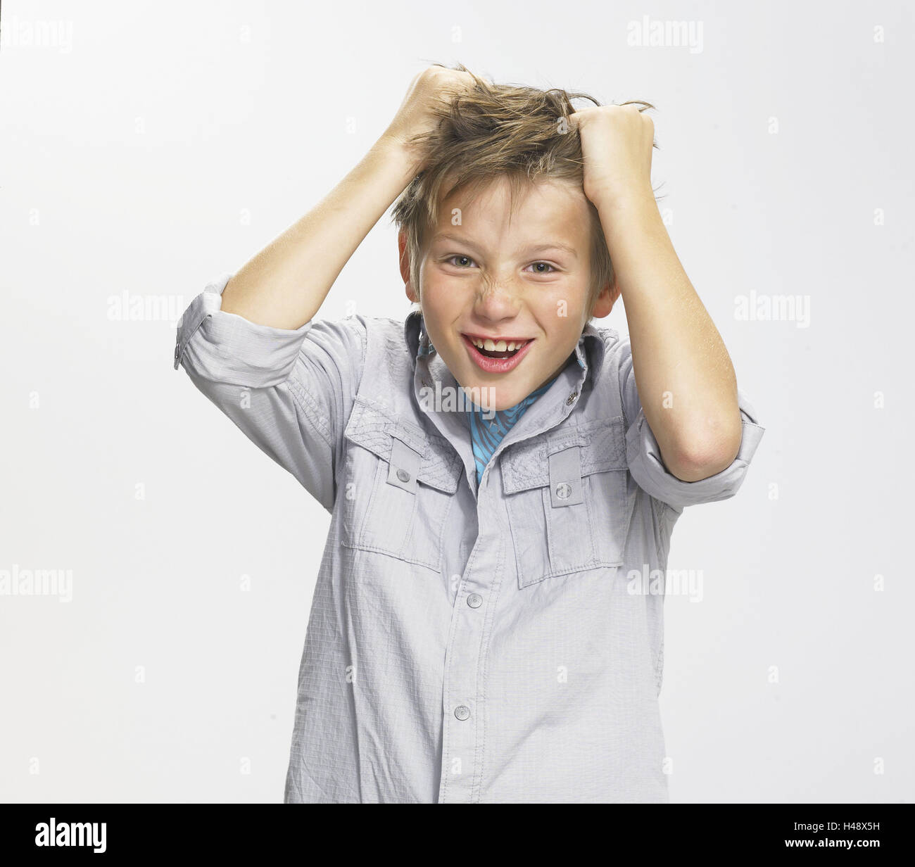 Boy, blond, hairs, scuffle, portrait, model released, people, child ...