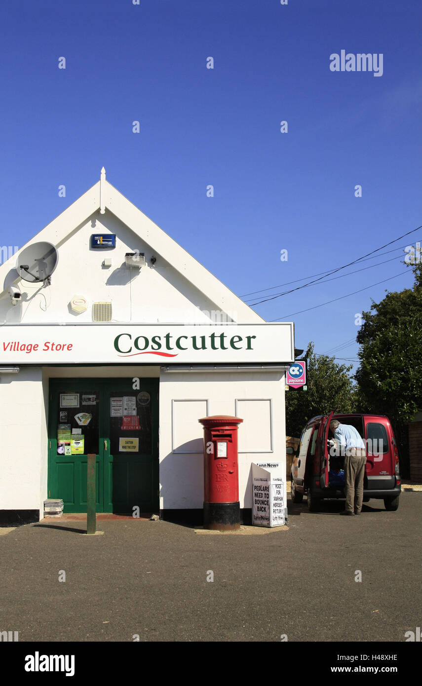 Great Britain, Norfolk, Castle Acre, village shop, England, house ...