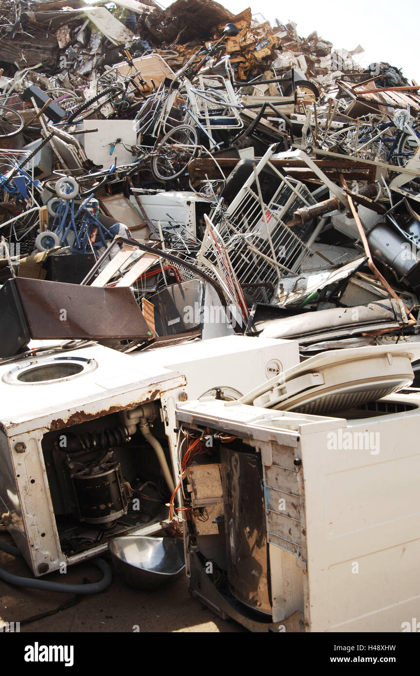 Scrap yard, scrap metal, garbage waste dump, waste, refuse, metal waste ...