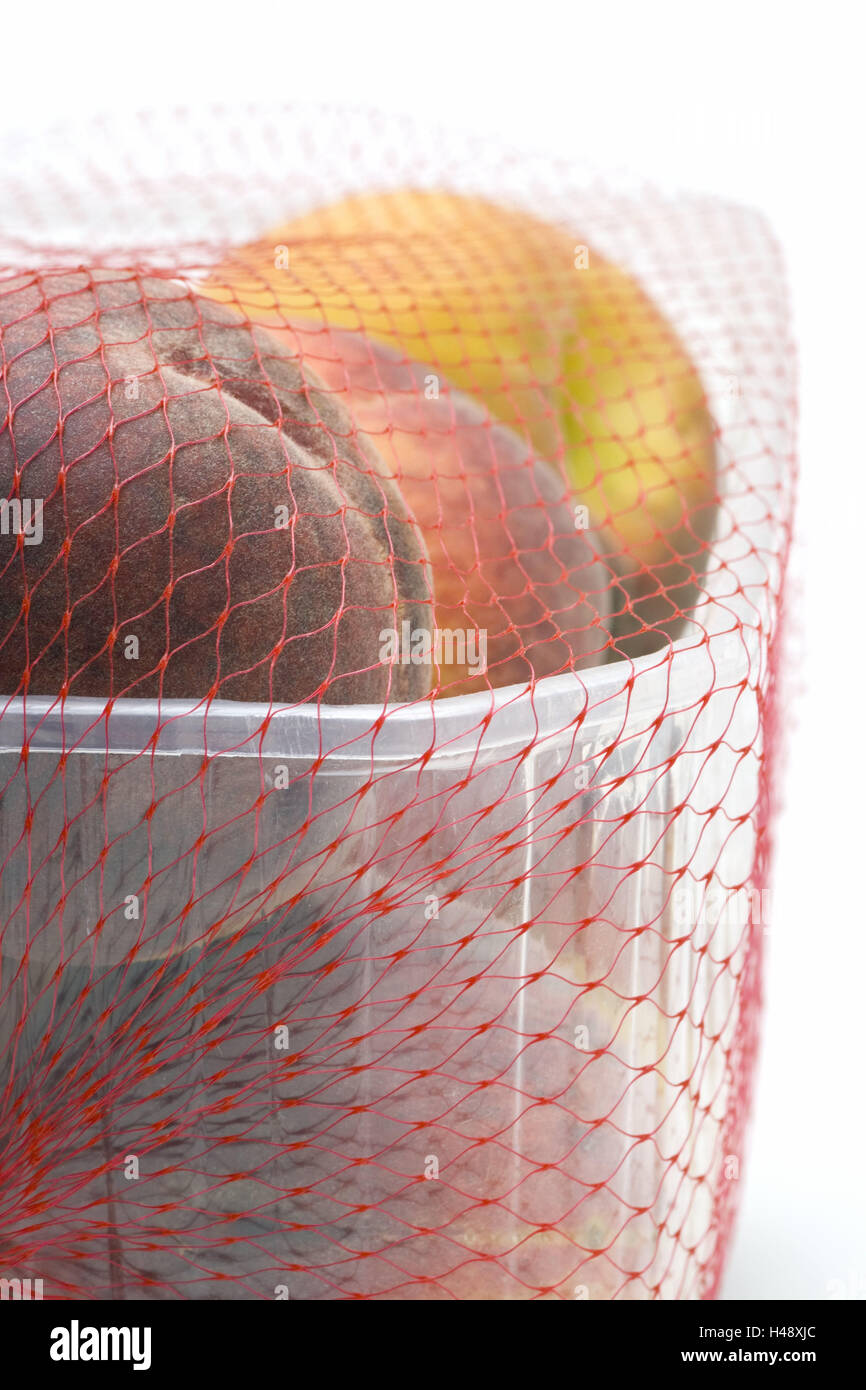 Peaches, prepacked, medium close-up, Food, fruit, stone fruit, fruits ...