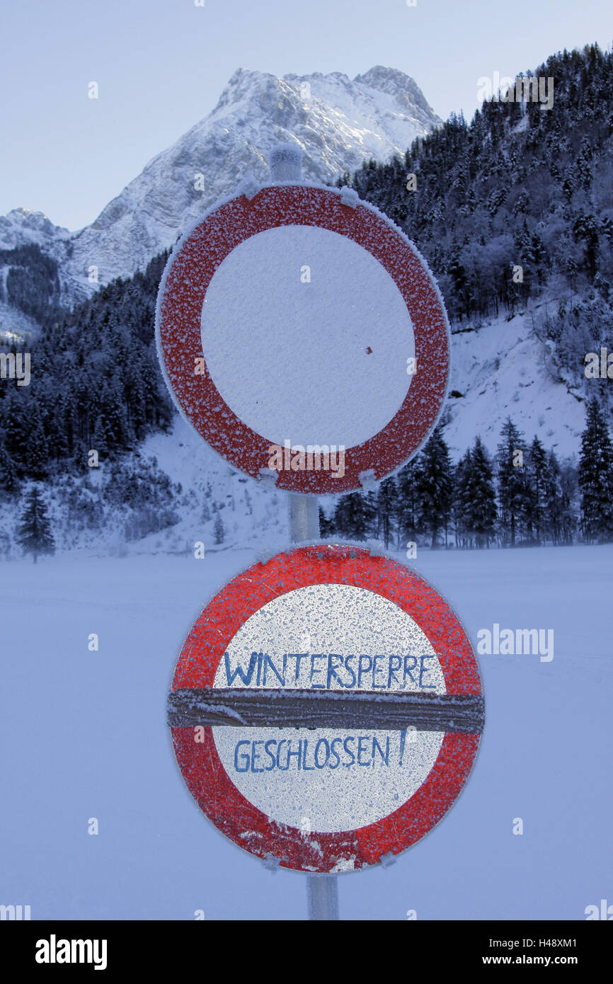 Road signs, winter ban Stock Photo - Alamy