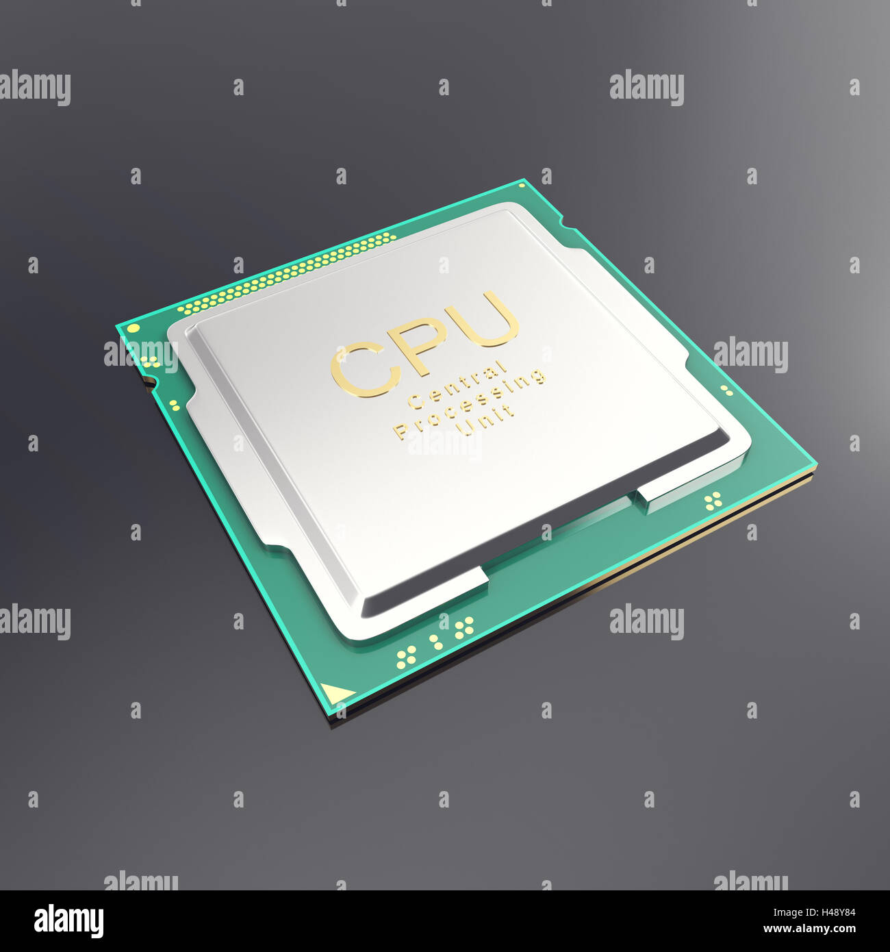 3d illustration central processor unit, CPU isolated on white. 3d ...