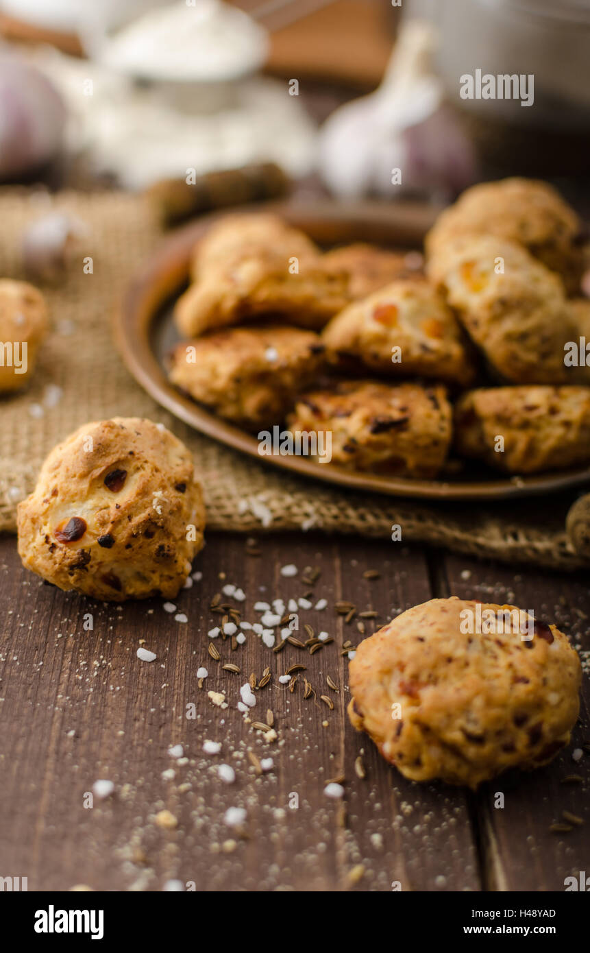 Crackers homemade, baked in oven with cottage cheese Stock Photo - Alamy
