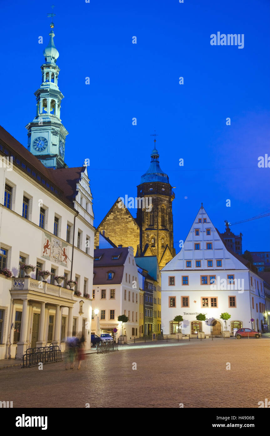 Market square, town hall, dusk, Pirna, Saxony, Germany Stock Photo - Alamy