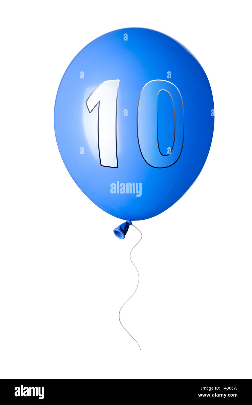 Balloon, blue, Ten Stock Photo - Alamy